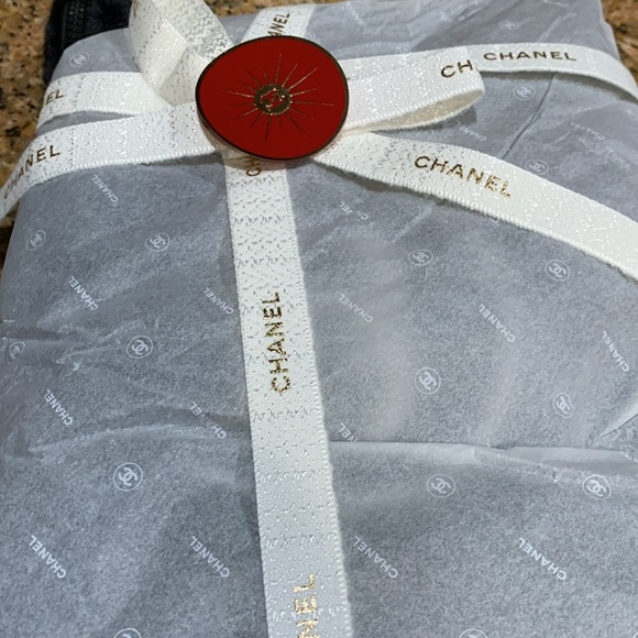 CHANEL | Other | Chanel Luxury Wrap With Red Sticker And White Accents ...